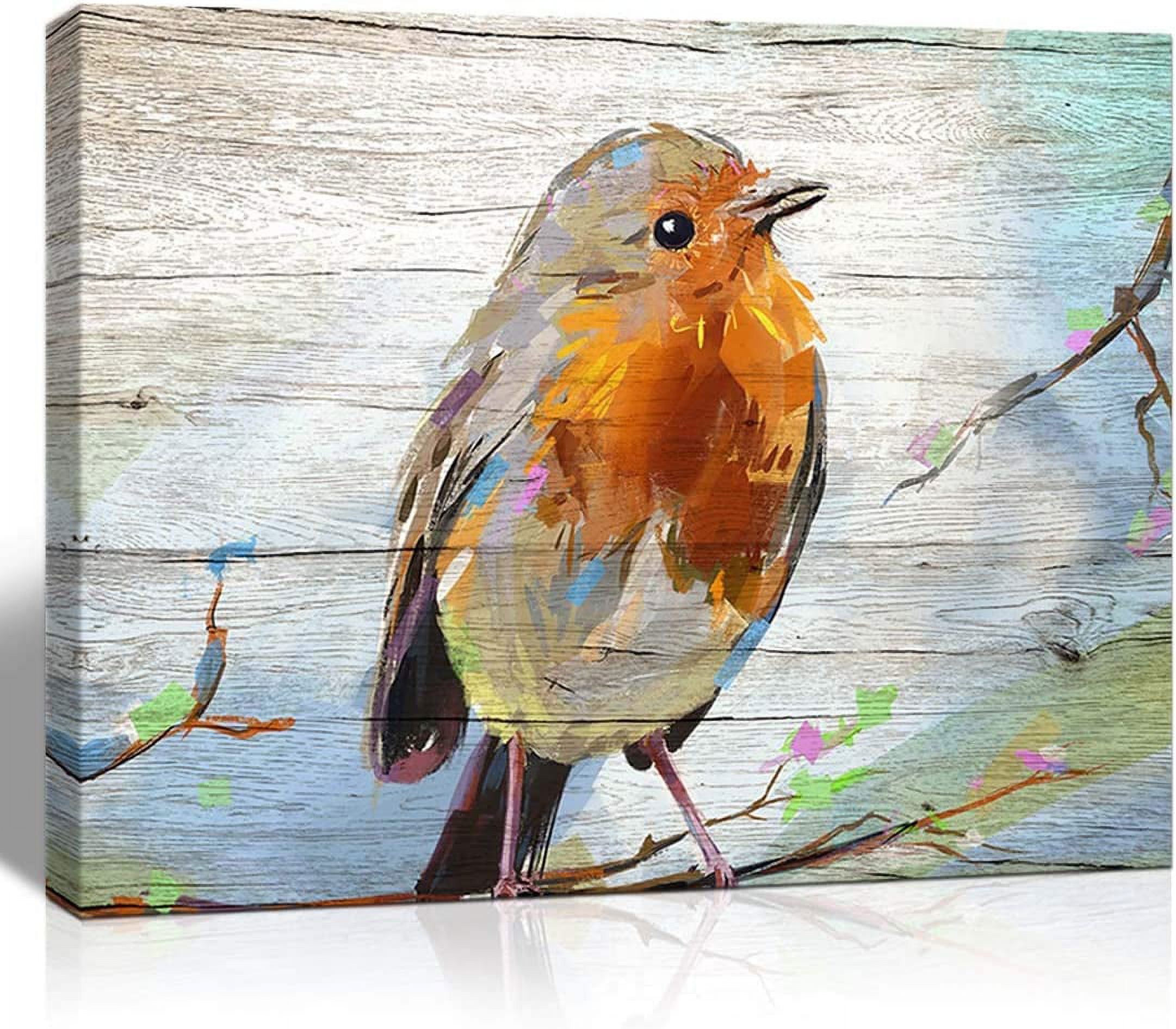 ADALE Colorful Bird Wall Art Watercolor Animal Parrot Picture Canvas ...