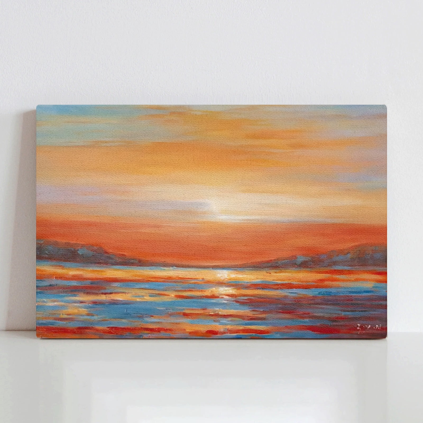 ADALE Colorful Ocean Sunset Abstract Beach Wall Art for Living Room ...