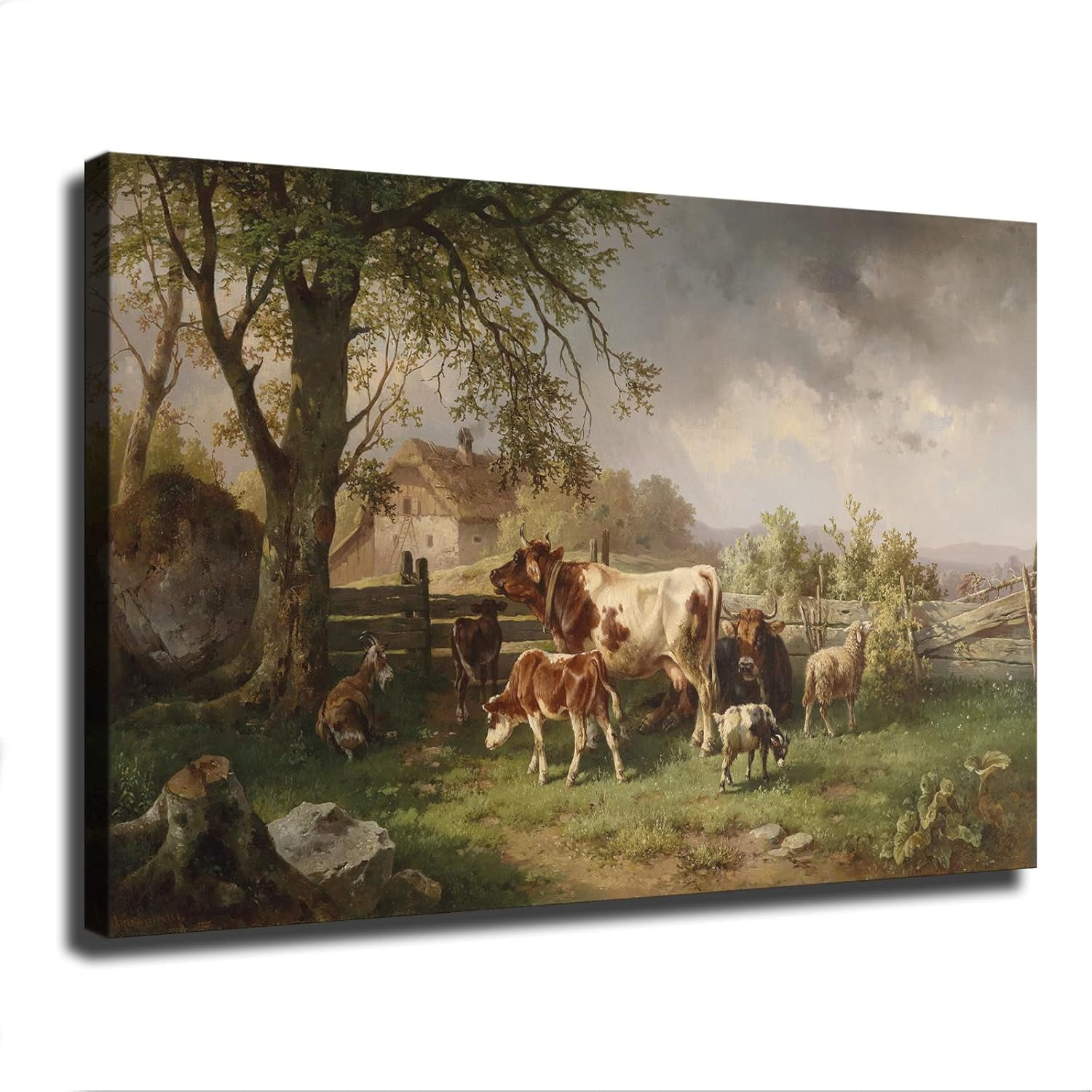 ADALE Countryside Cow Sheep Poster Vintage Rural Landscape Poster ...