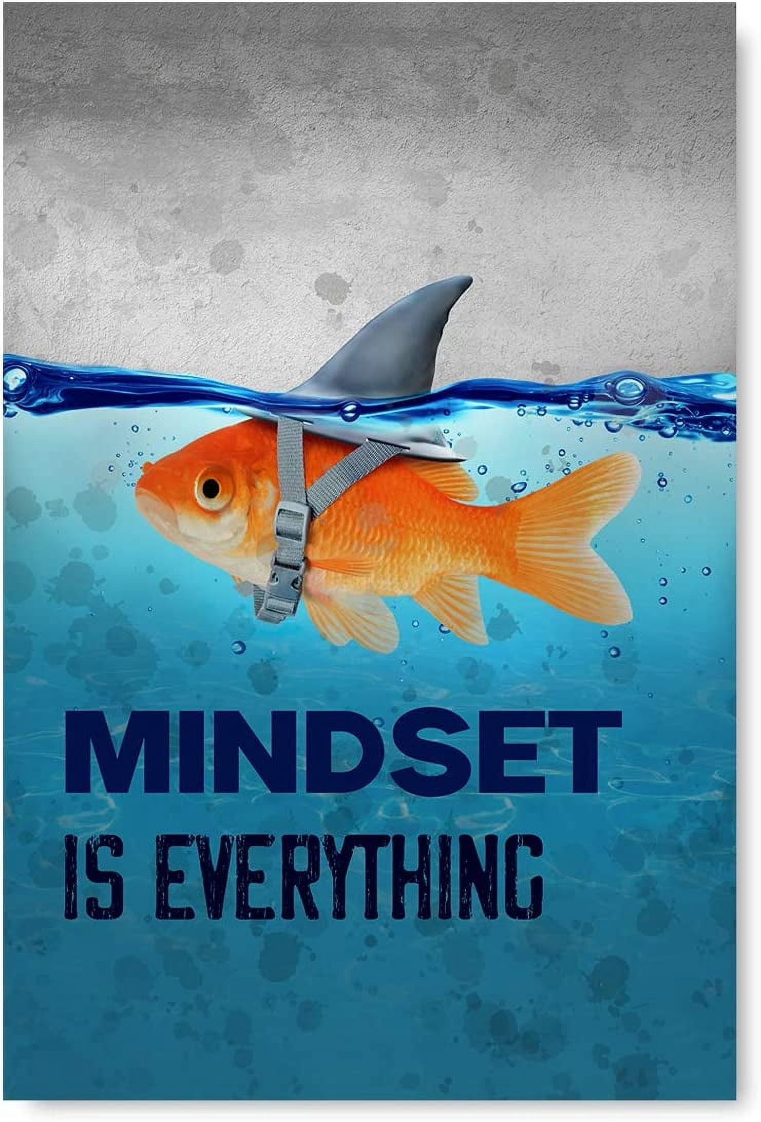 ADALE Cute Fish Illustration Inspirational Poster Mindset is Everything ...