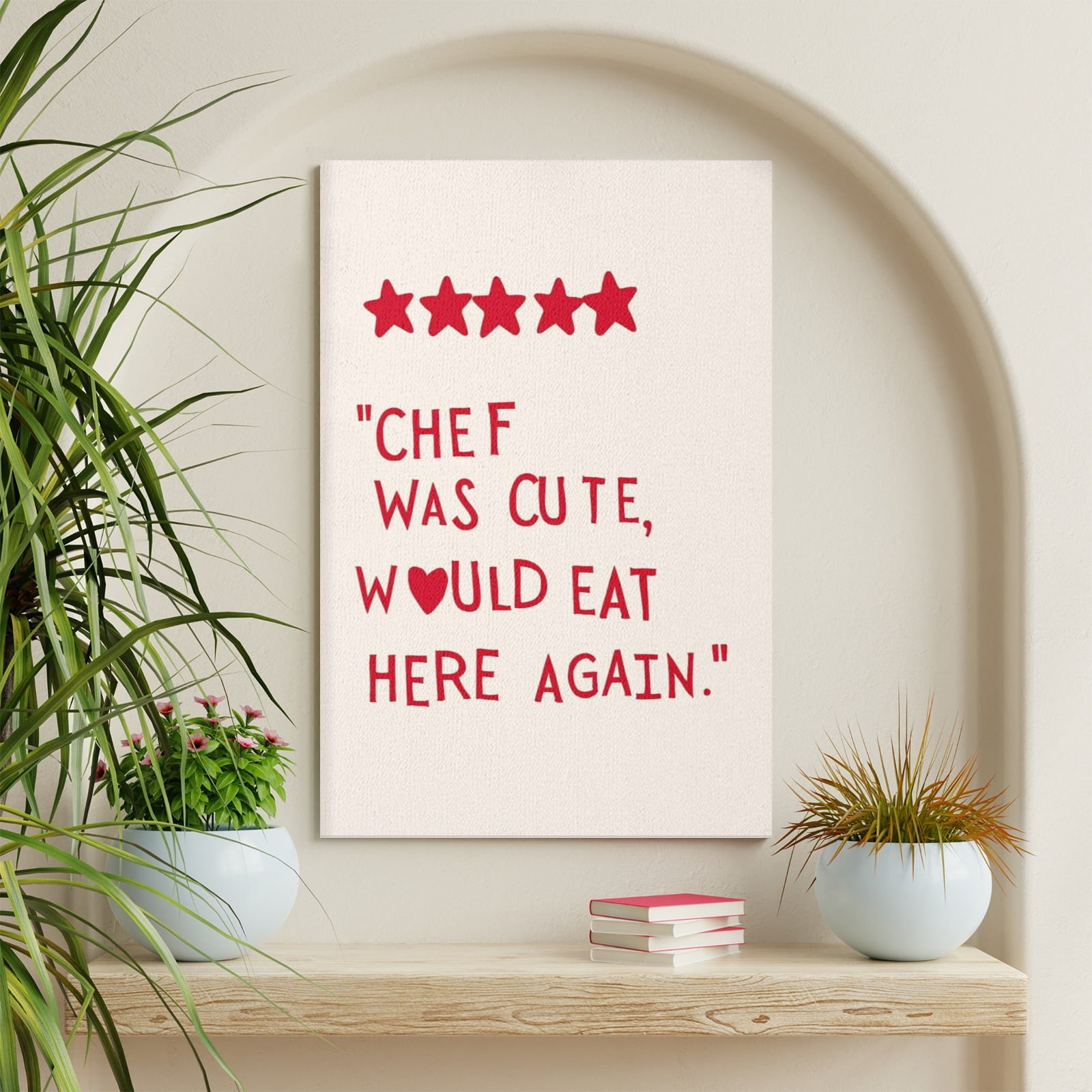 ADALE Cute Kitchen Canvas Wall Art, Minimalist Heart Stars Aesthetic ...