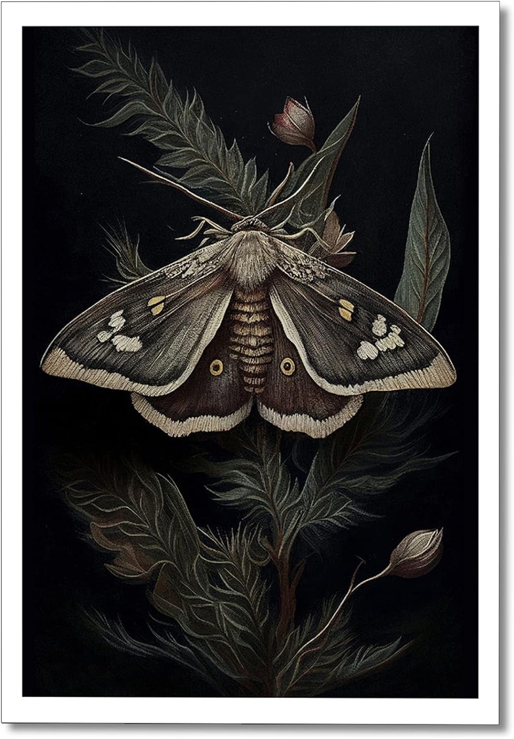 ADALE Dark Academia Insect Moth Poster for Room Goblincore Vintage ...