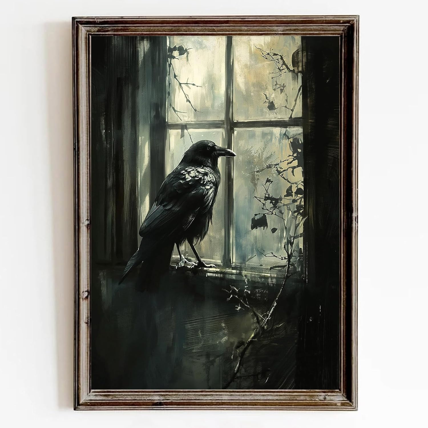 ADALE Dark Raven Print Wall Art Black Crows Picture Black Bird Poster ...
