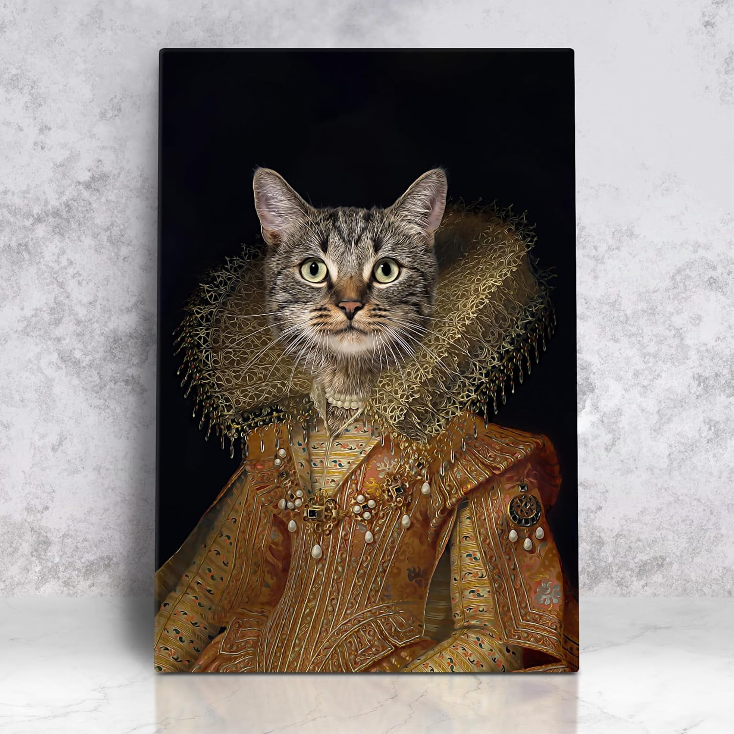 ADALE Dog and Cat Renaissance Style on Canvas Royal Pet Portrait from ...