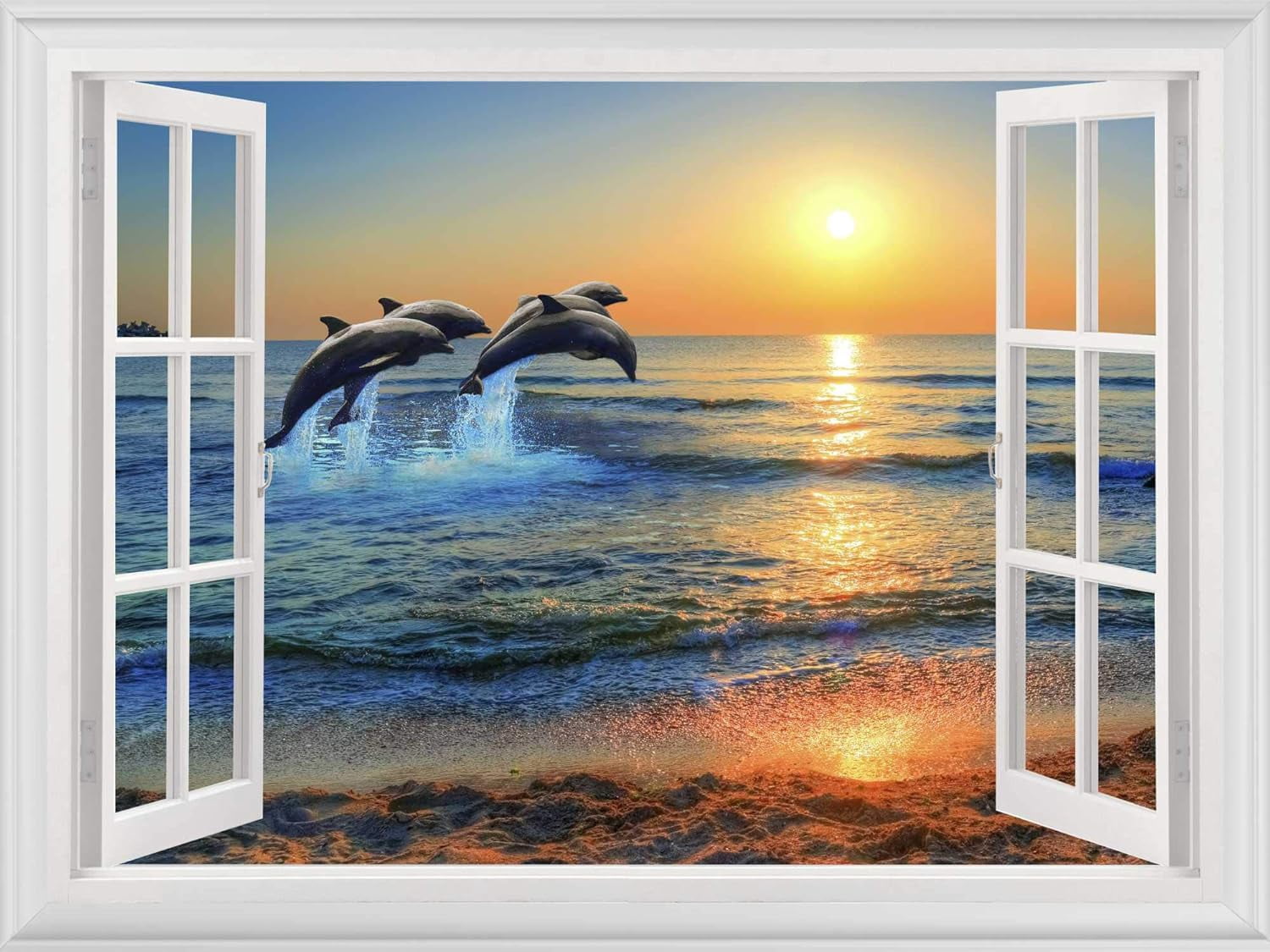 ADALE Dolphin Canvas Print Posters Ocean Themed Wall Decors, Beach ...