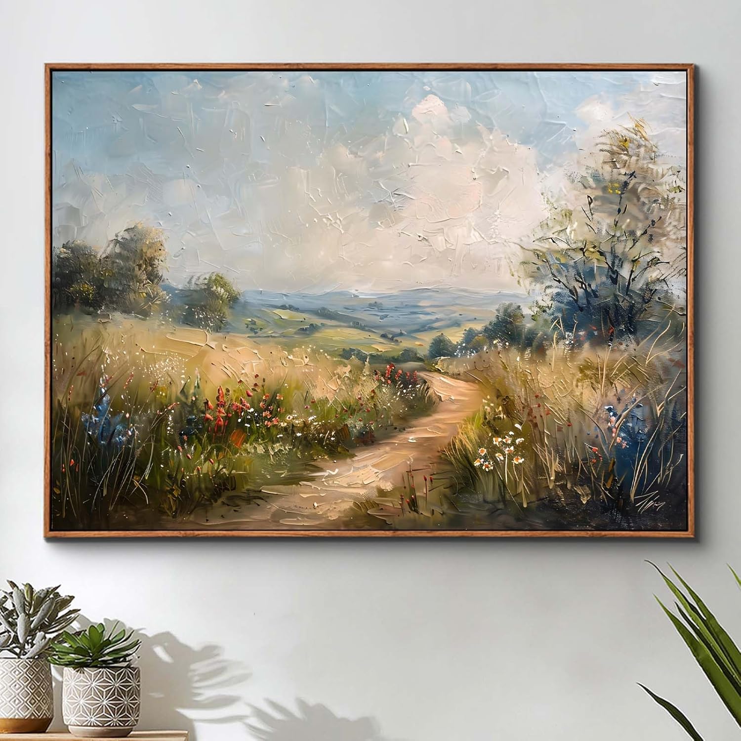 ADALE Earth Tones Abstract Wall Art Brown White Gold Orange Abstract ...