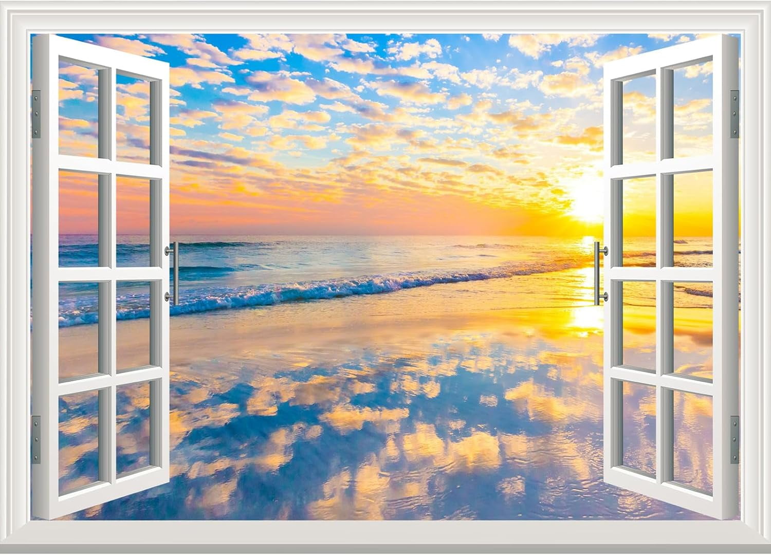 ADALE Fake Window Mural Canvas Print Posterer Sea View Vacation ...