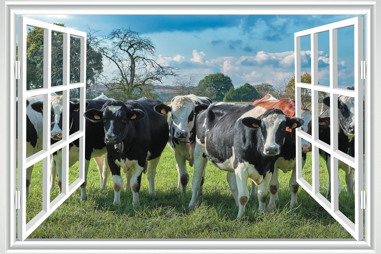 ADALE Fake Window for Walls Faux WindowCanvas Print Poster Windows Poster Picture Open Window ...