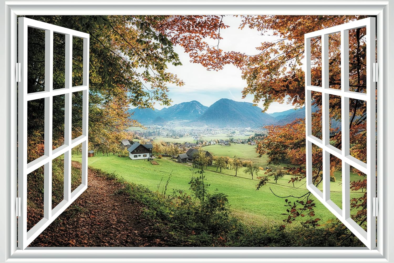 ADALE Fake Window for Walls Faux WindowCanvas Print Poster Windows ...