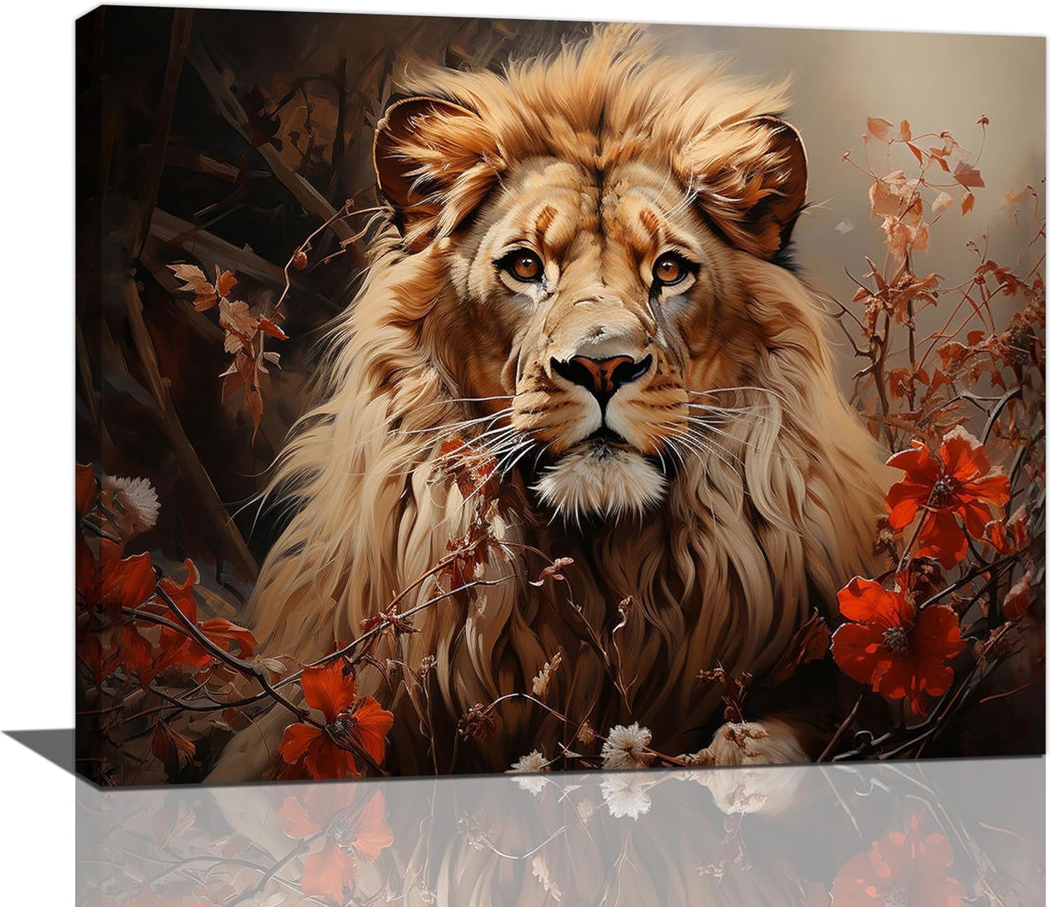 ADALE Farmhouse Lion Canvas Wall Art Lion King Pictures Wall Décor Wild ...