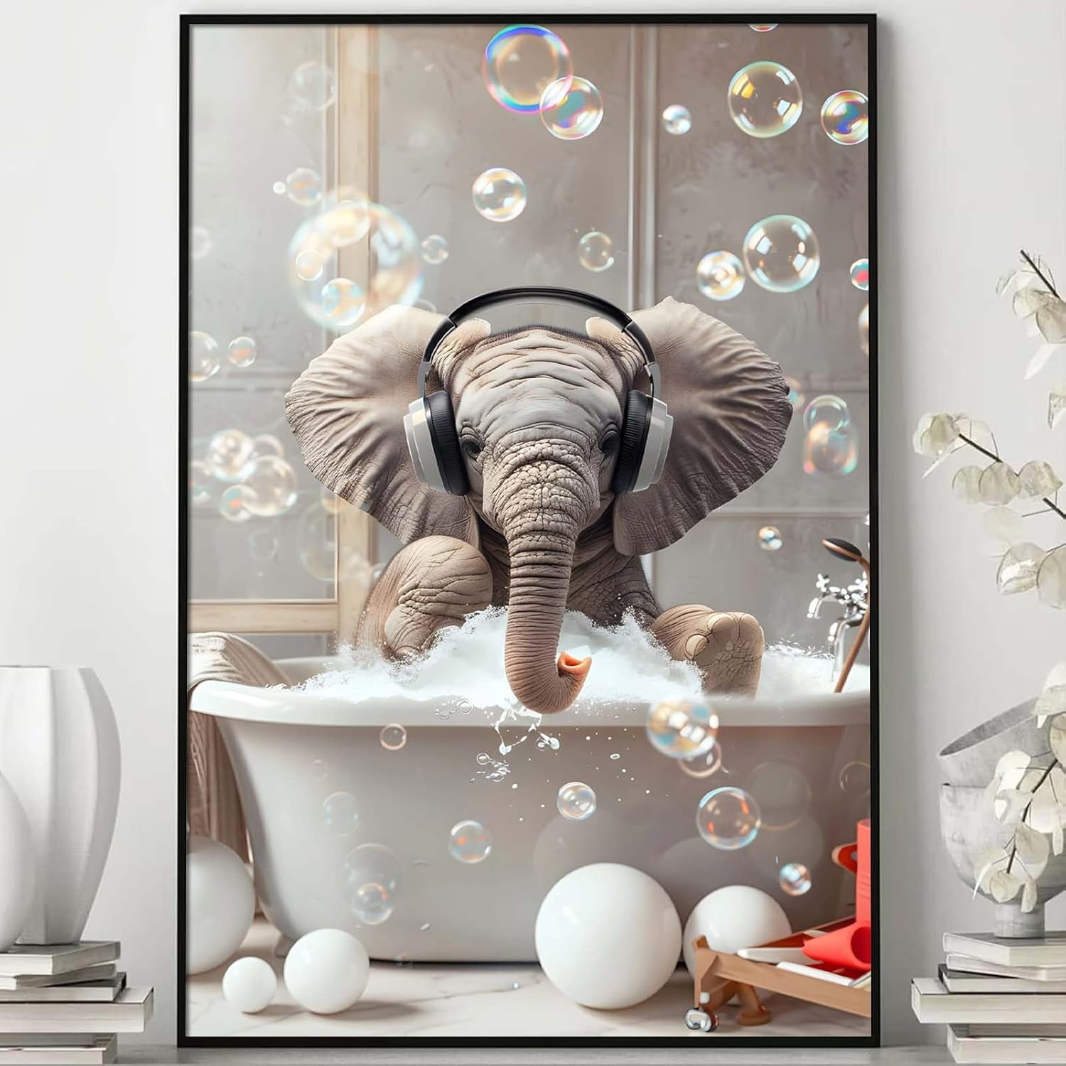 ADALE Farmhouse Rabbit Wall Art Vintage Floral Bunny Print Cute Bunny ...