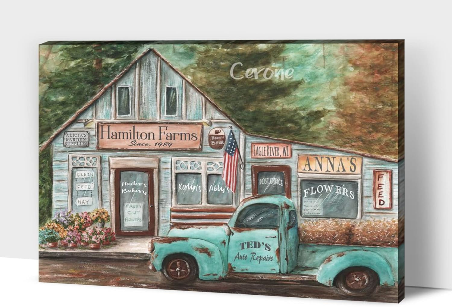 ADALE Farmhouse Truck Wall Art Old Truck Canvas Prints Barn Pictures ...