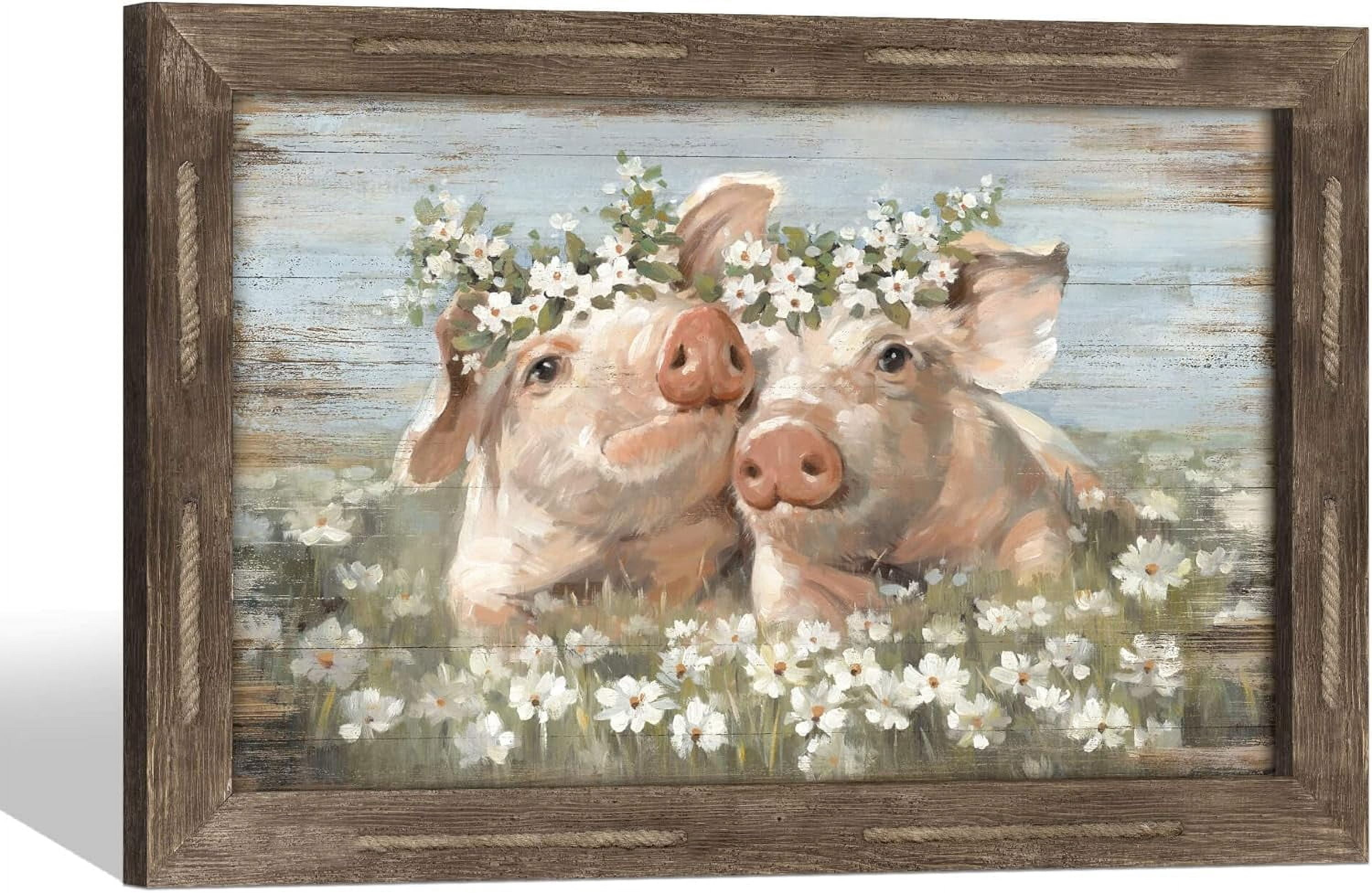 ADALE Farmhouse Wall Art Wood Picture: Bedroom Living Room Rustic Farm ...