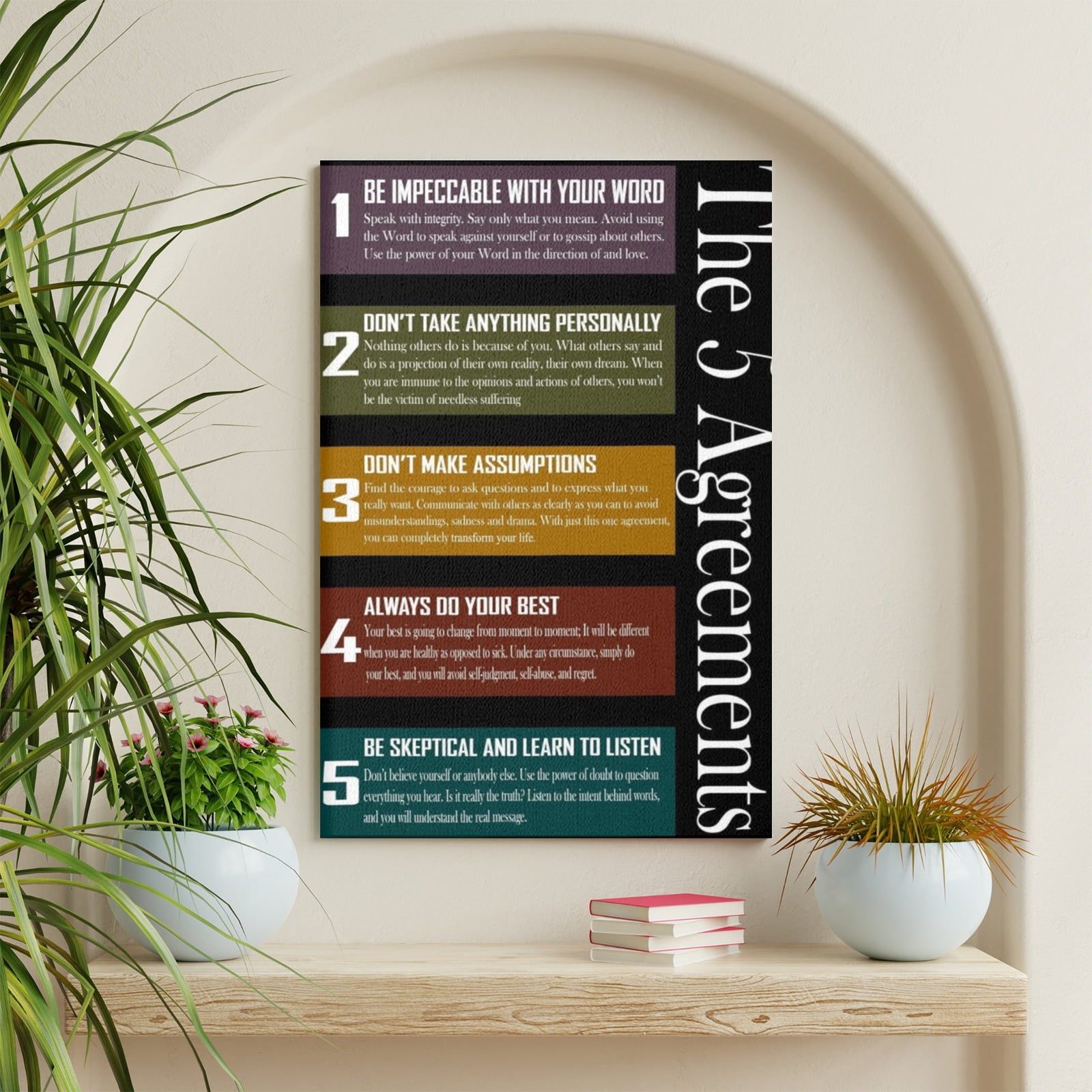 ADALE The Five Agreements Poster Print Your Word Personally Assumption ...