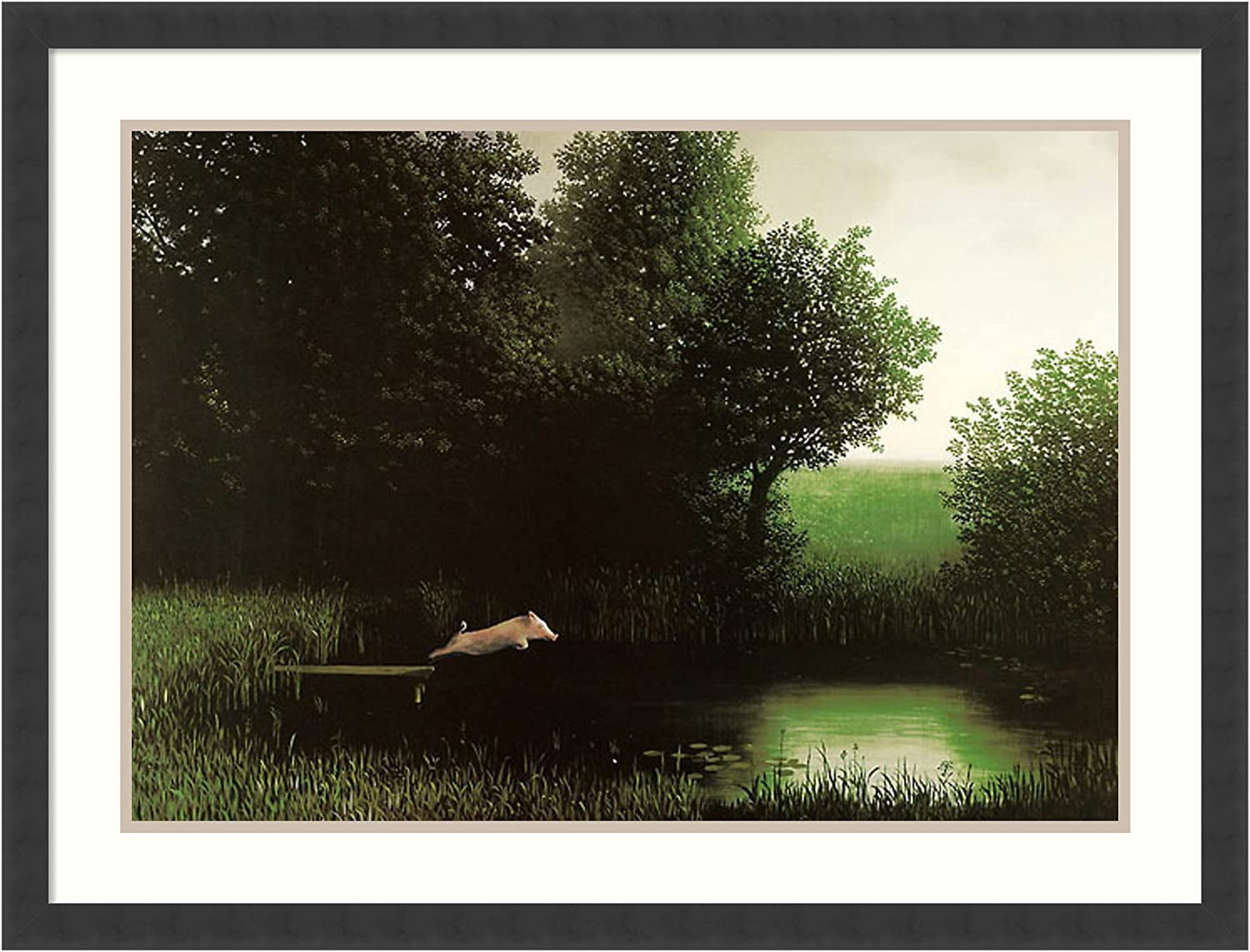 ADALE Framed Art Print, 'Diving Pig' by Michael Sowa: Outer Unframed ...