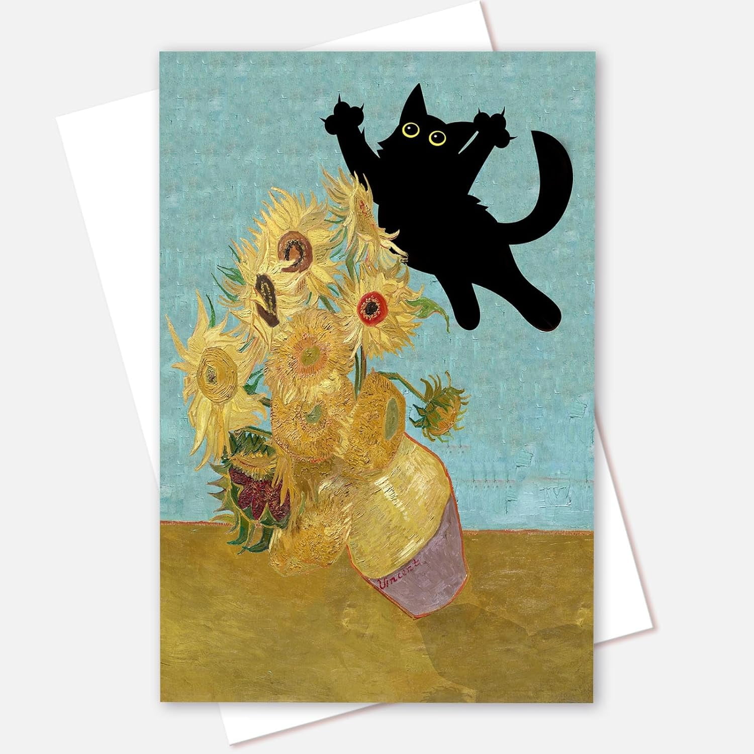 ADALE Funky Black Cat Canvas Wall Art Funny Cat Poster Cute Kitten Print Painting Cat Lover Gift ...