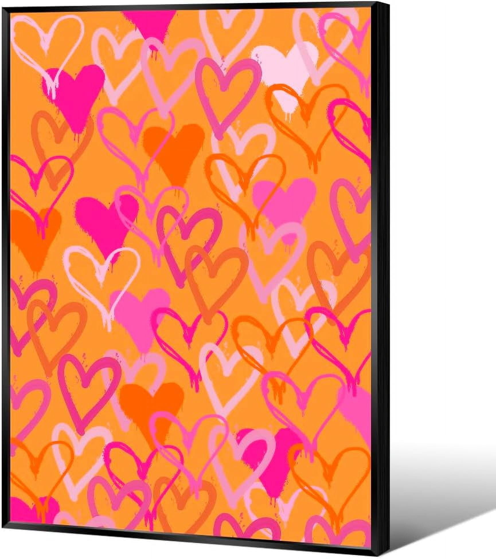 ADALE Funky Pink Orange Tiger Canvas Wall Art Preppy Animal Poster ...