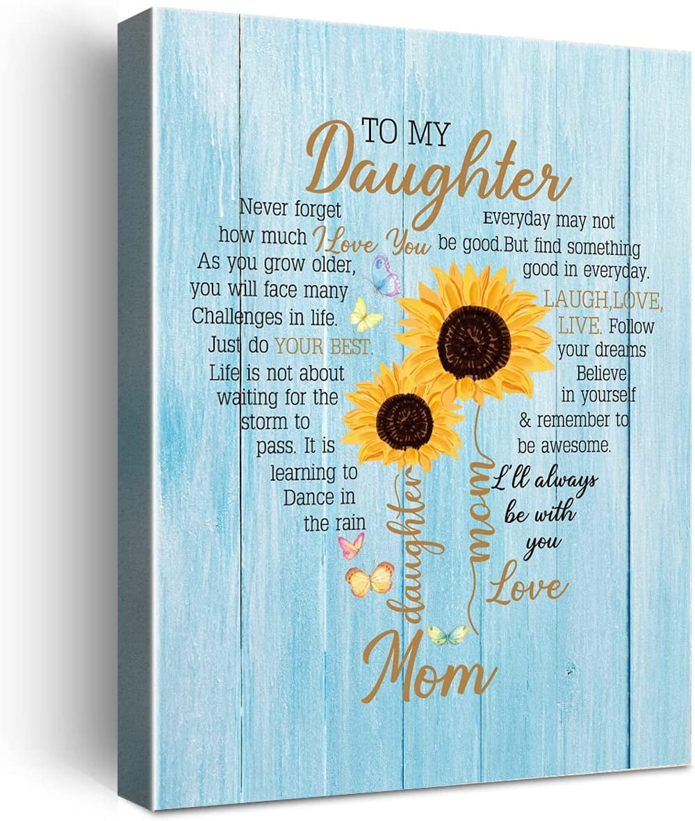 ADALE Gifts for Daughter -Hangable Canvas Poem Prts Poster Wall Art for ...