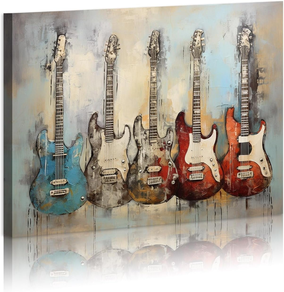 ADALE Guitar Wall Art Music Pictures Vtage Guitar Canvas Prts Musical ...