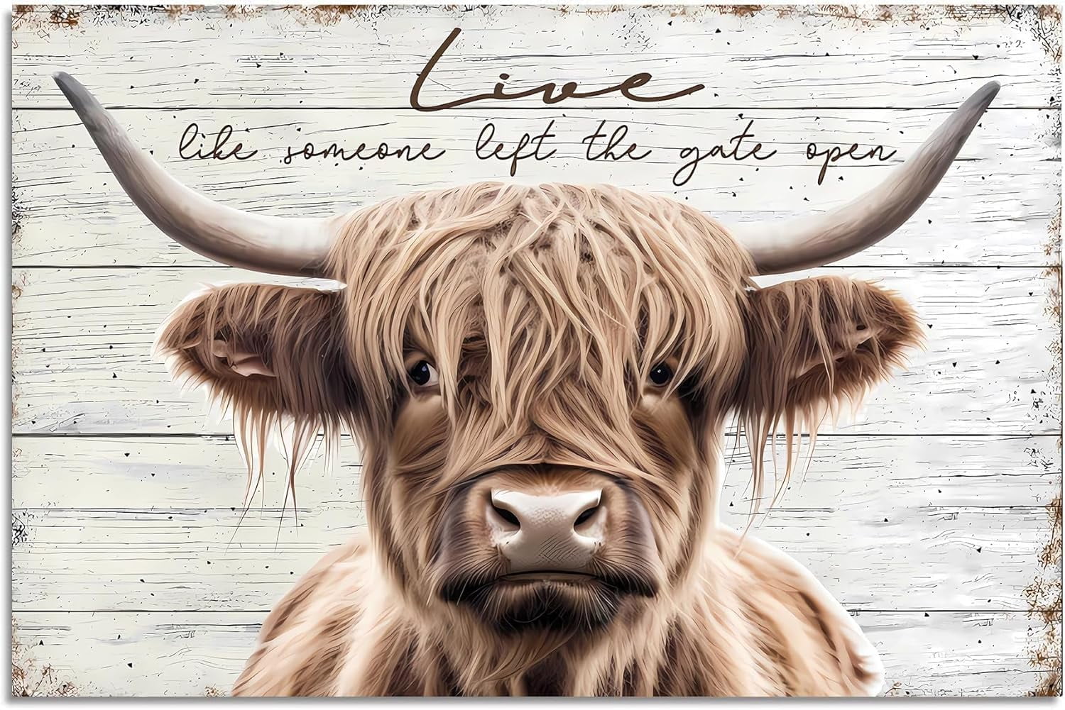 ADALE Highland Cow Canvas Wall Art,Highland Cow Wall Art Canvas ...