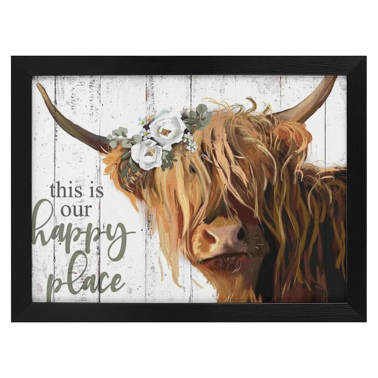 ADALE Highland Cow Decor Wall Art, Floral Farmhouse Cow Rustic Wall ...