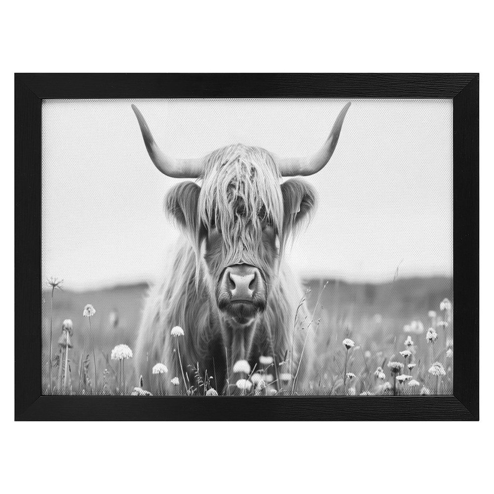 ADALE Highland Cow Extra Large Wall Art for Living Room Black and White ...
