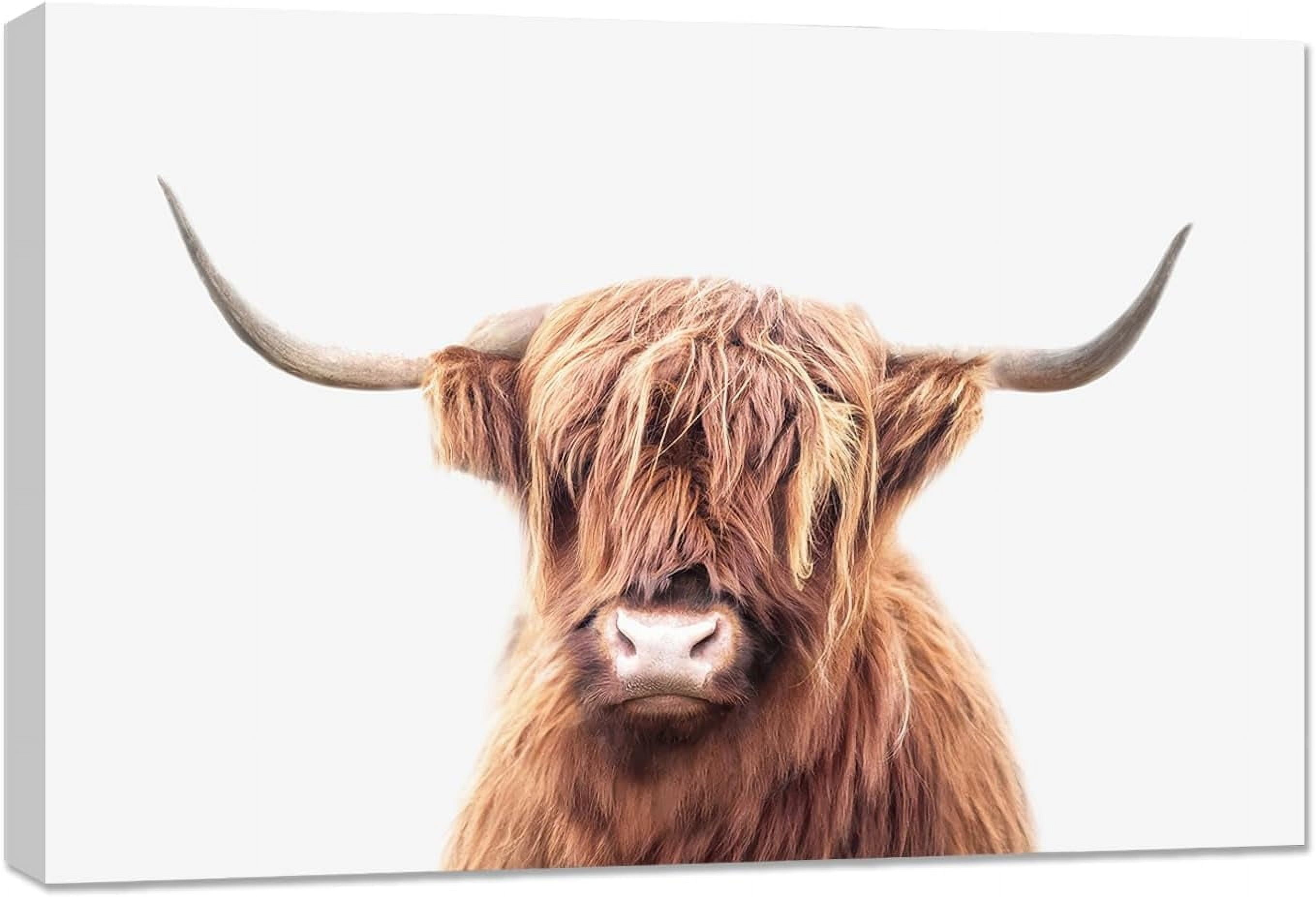 ADALE Highland Cow with Flower Crown Poster, Farmhouse Print, Rustic ...