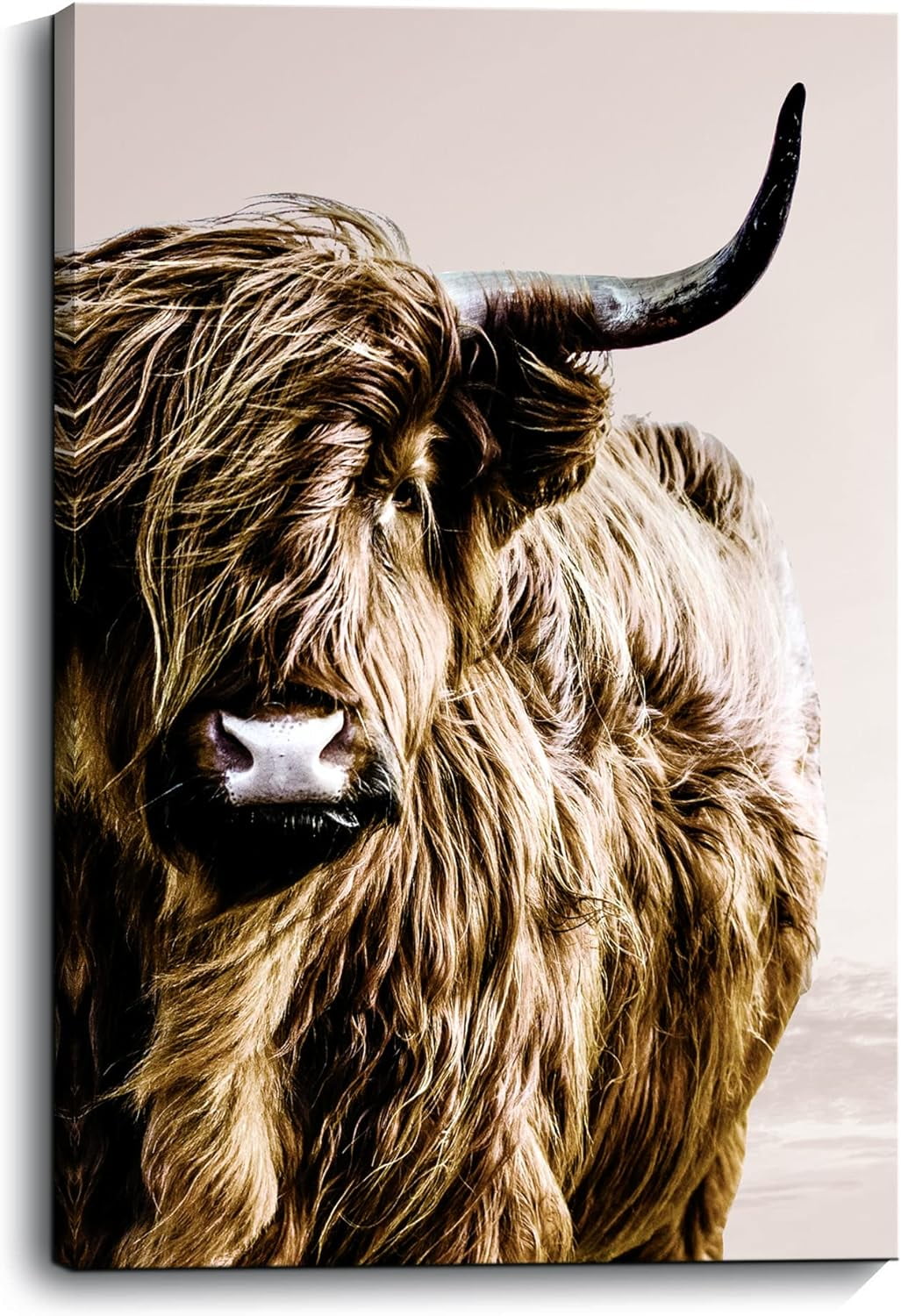 ADALE Highland Cow Wall Art Country Farmhouse Wall Decor Strong Confident Yak Canvas Prints with ...