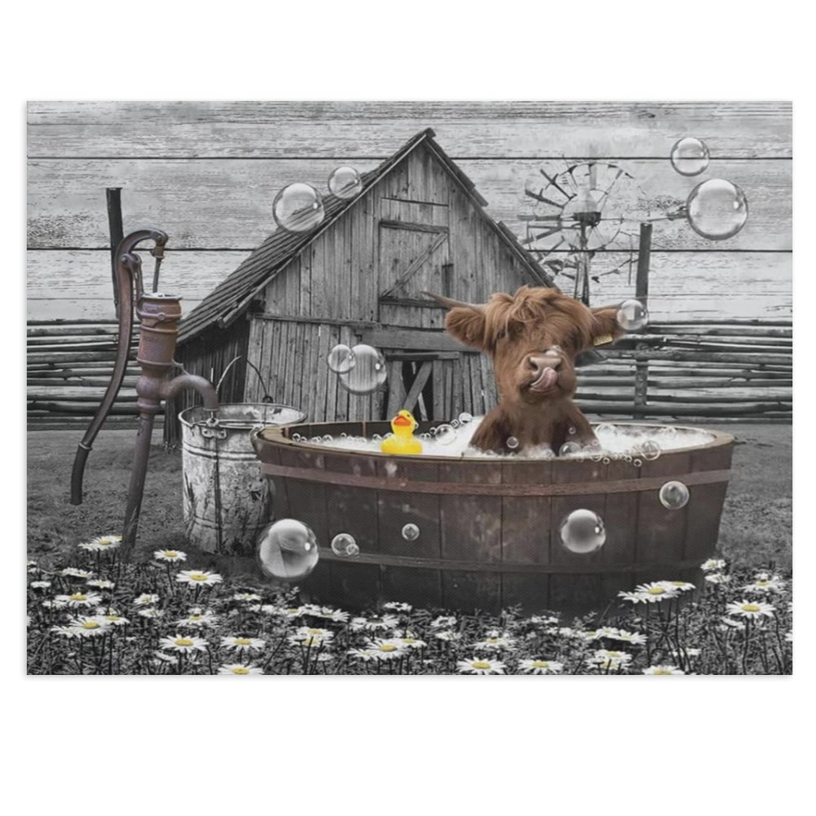 ADALE Highland Cows Wall Art Farmhouse Bathroom Decor Wall Pictures ...