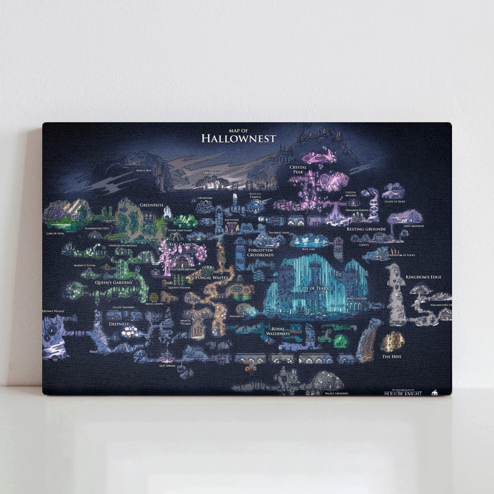 ADALE Hollow Knight Map The Game Posters & Prints on Canvas Wall Art ...