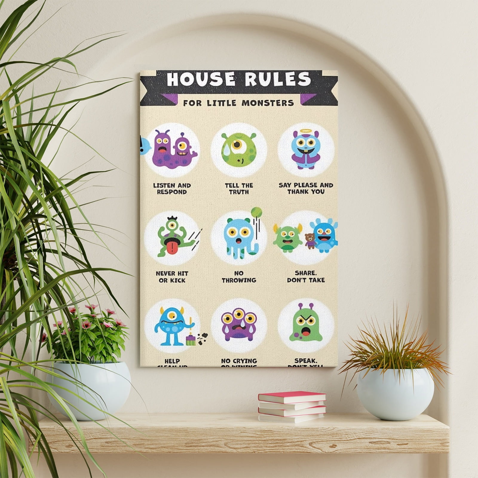 ADALE House Rules for Little Monsters Kids Art Rules Poster Quotes Art ...