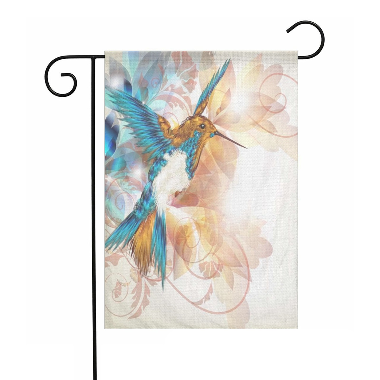 ADALE Hummingbirds Garden Flag Vertical Double Sided Golden Background ...