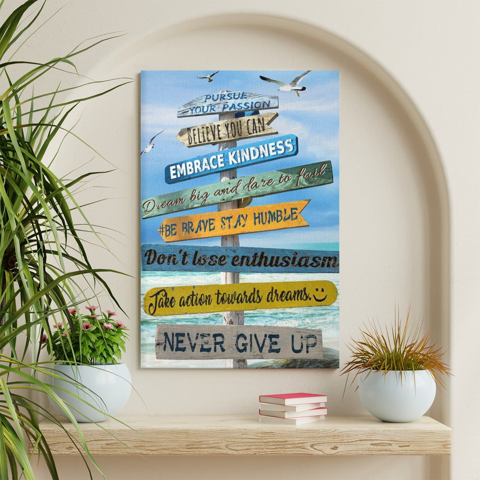 ADALE Inspirational Wall Art Motivational Ocean Beach Scenery Poster ...
