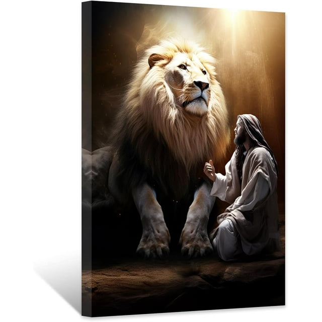 ADALE Jesus Canvas Wall Art Deer and God Pictures Prints Christian ...