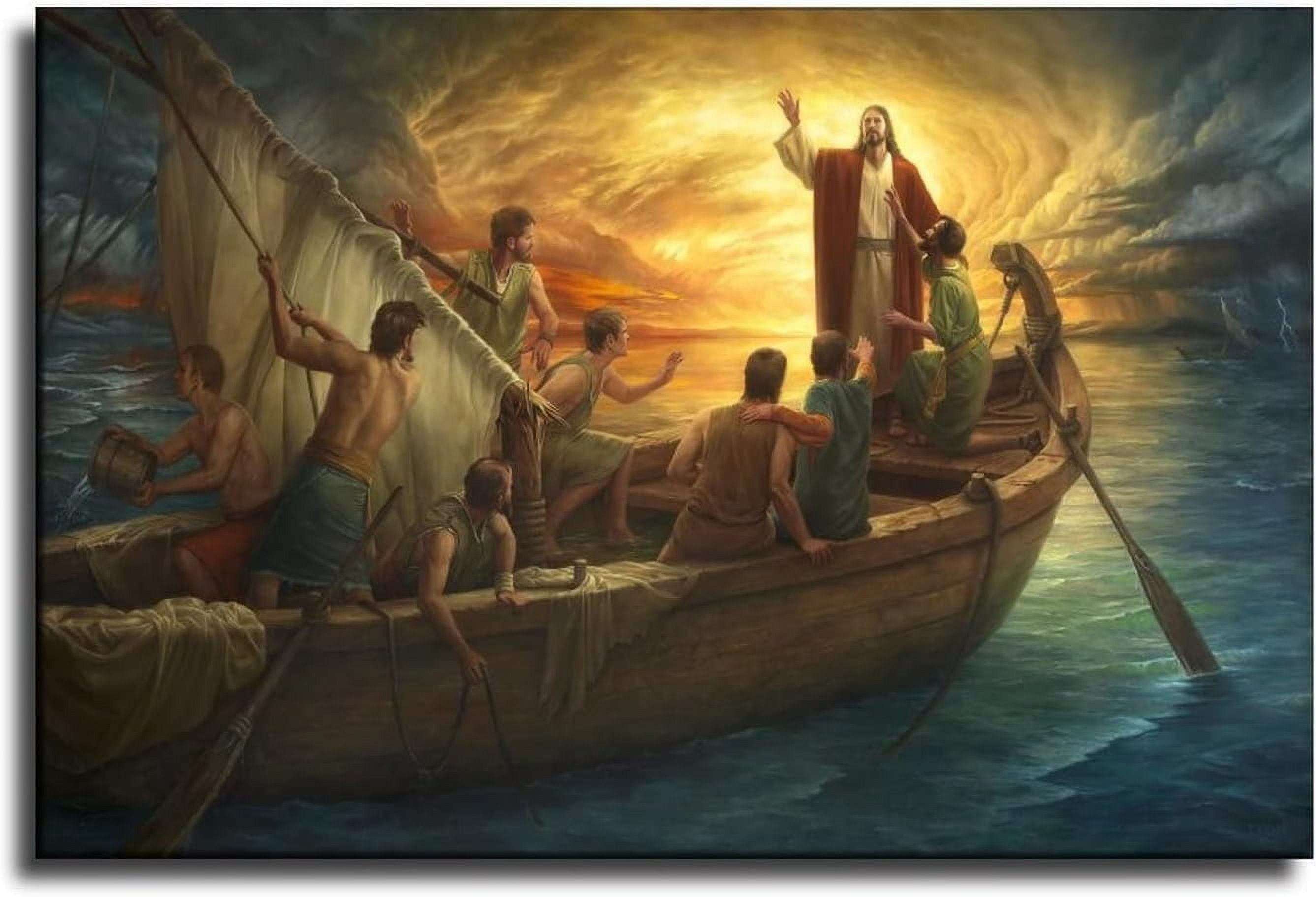 ADALE Jesus Christ Calming The Storms From Fear to Faith Poster ...