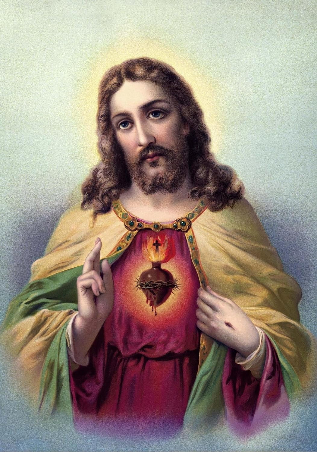 ADALE Jesus Christ POSTER print Sacred heart of Jesus Catholic pictures ...