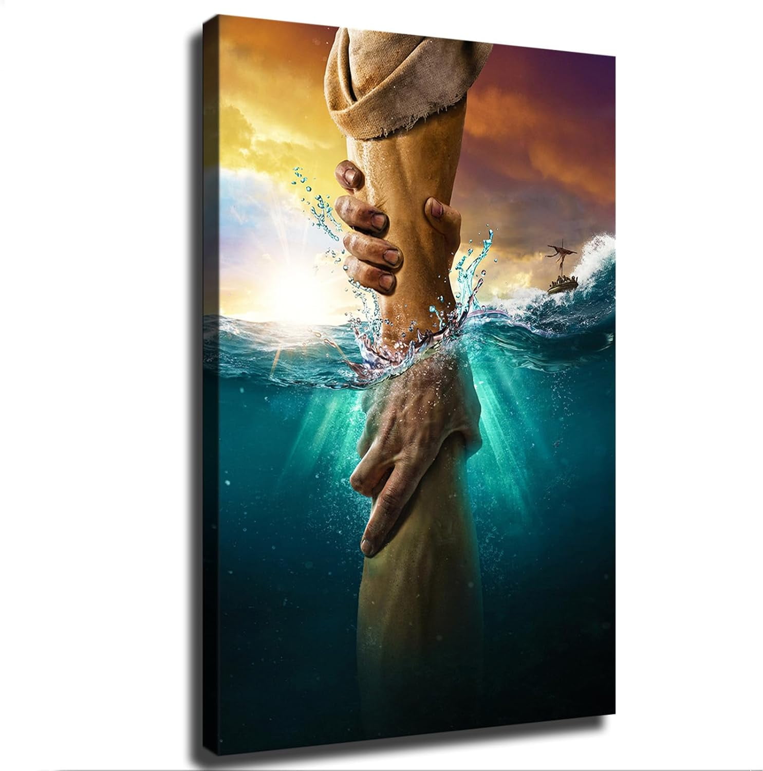 ADALE Jesus Christ Saves Peter from Drowning,Jesus reaching Hand into ...