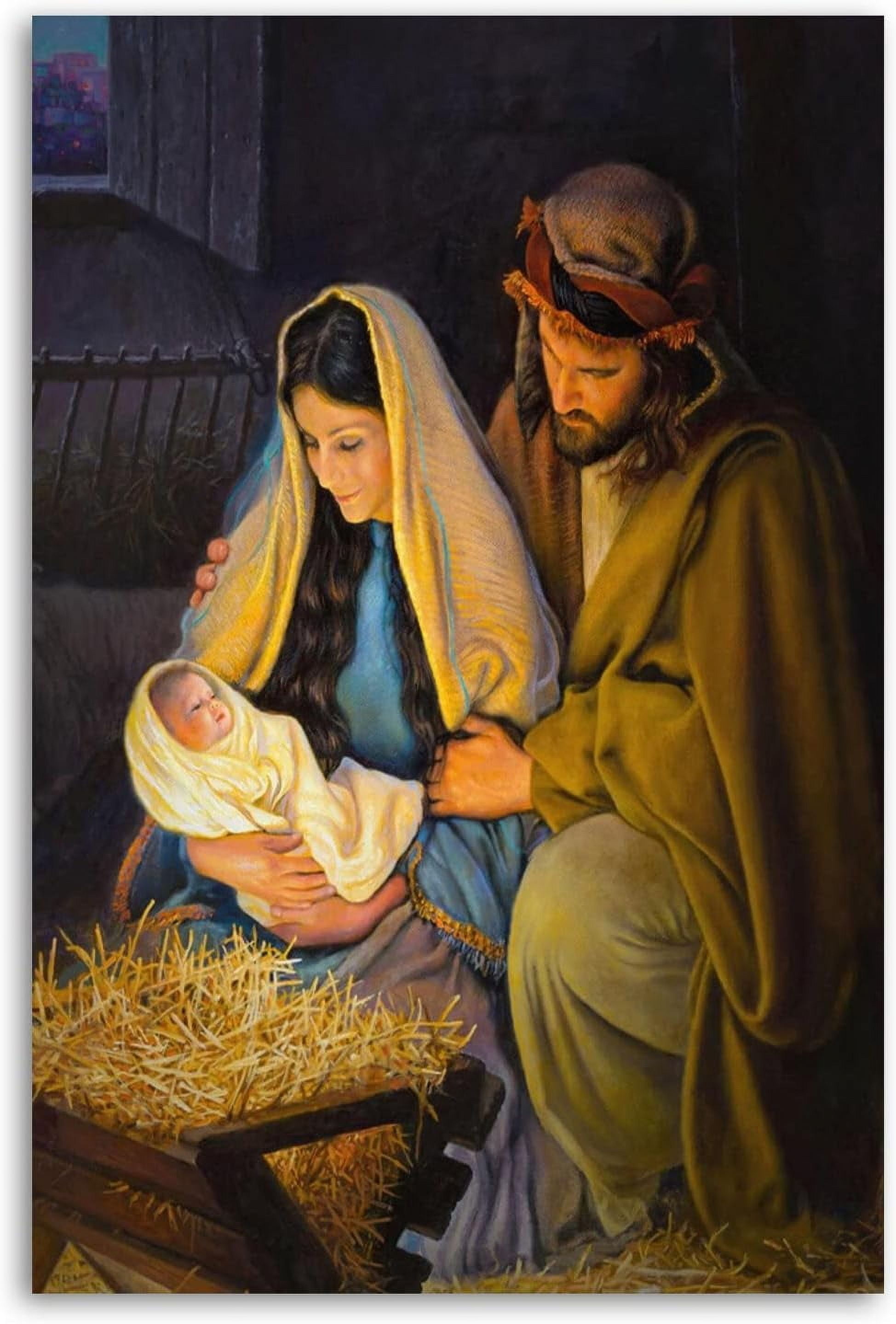 ADALE Jesus Christ The Holy Family Canvas Art Poster and Wall Art ...