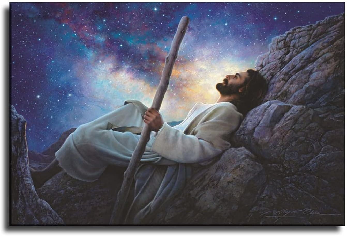 ADALE Jesus Greg-Olsen Worlds Without End Canvas Art Poster And Wall ...