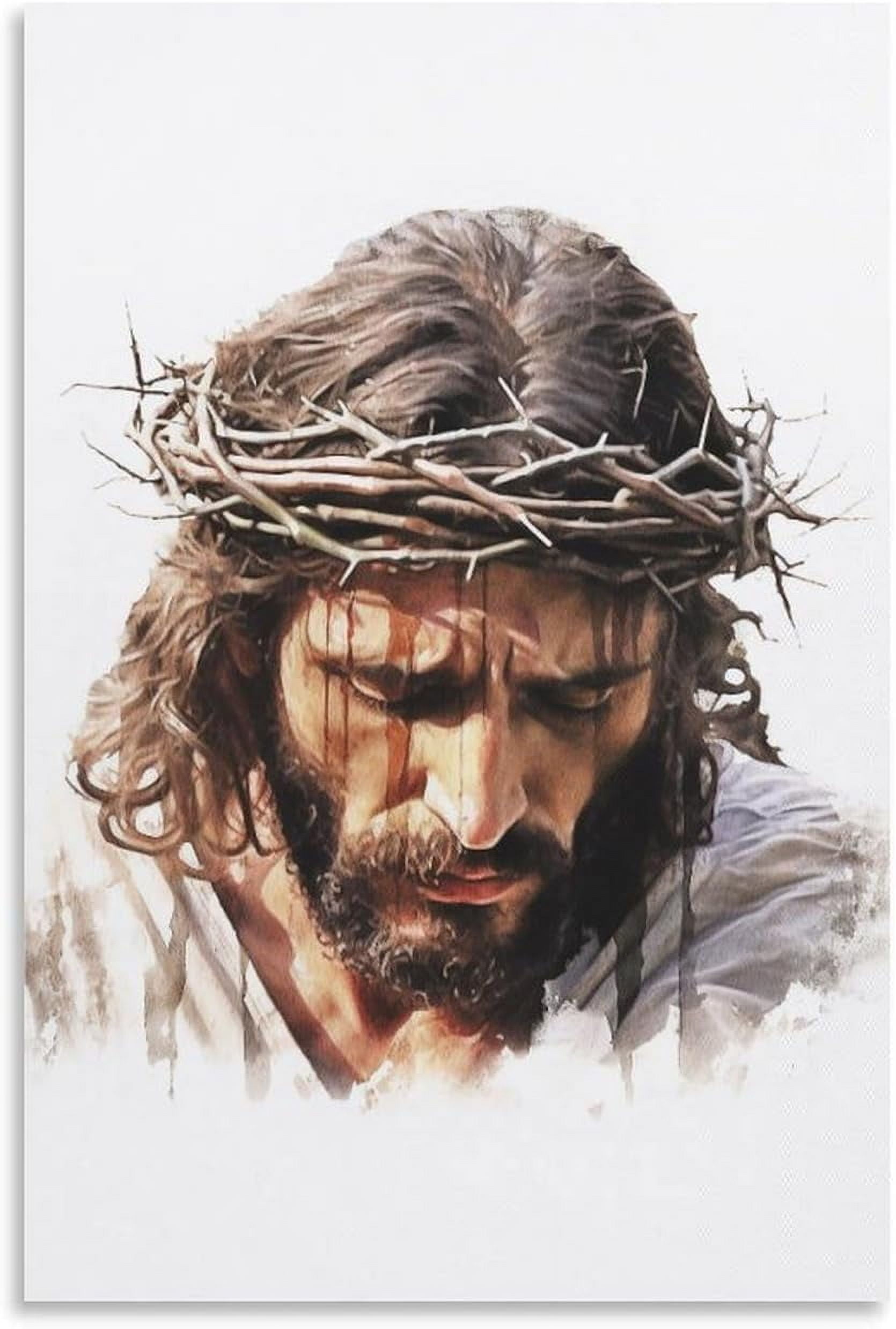 ADALE Jesus Poster Persecution Crown of Thorns Canvas Wall Art Christ ...