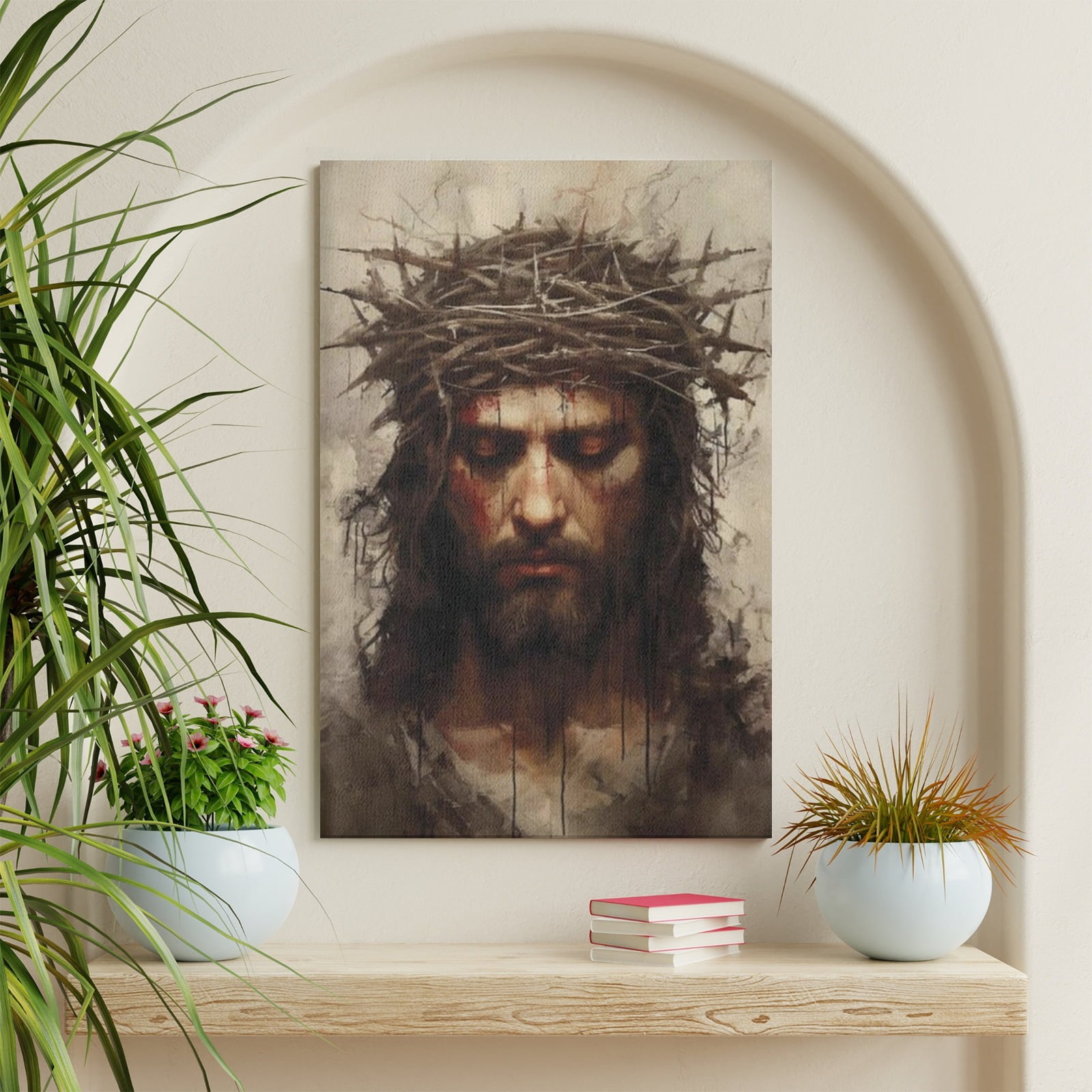 ADALE Jesus Poster Persecution Crown of Thorns Canvas Wall Art Christ ...