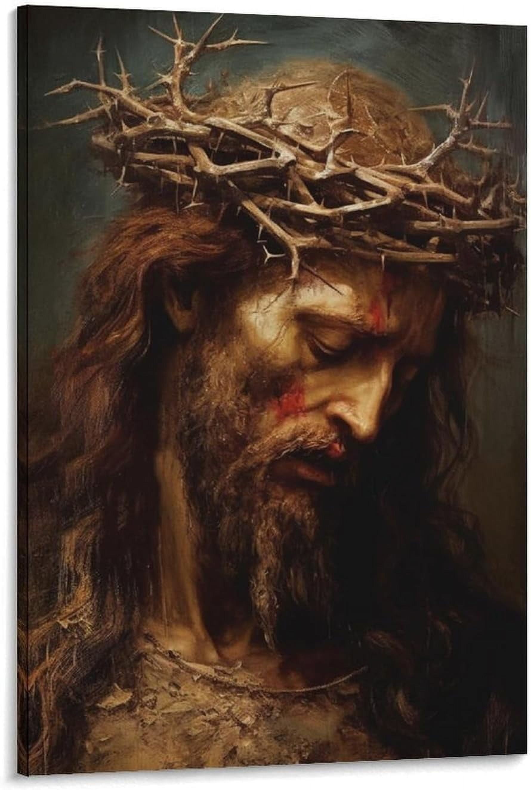 ADALE Jesus Poster Persecution Crown of Thorns Canvas Wall Art Christ ...