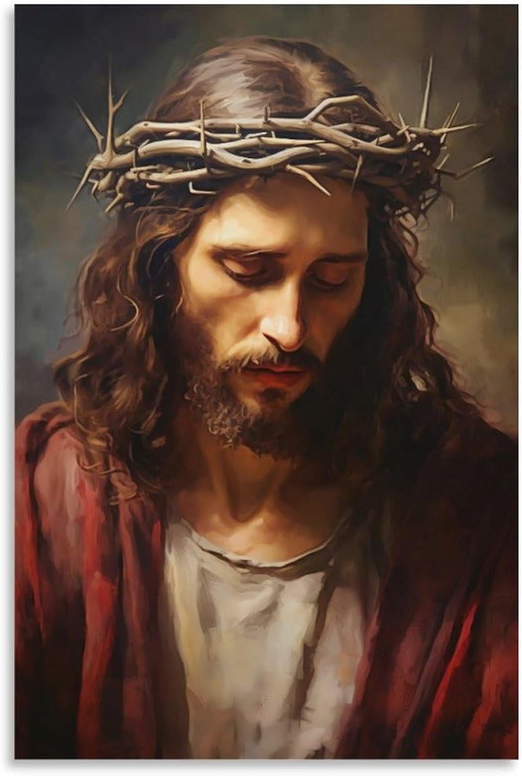 ADALE Jesus Poster Persecution Crown of Thorns Canvas Wall Art Christ ...