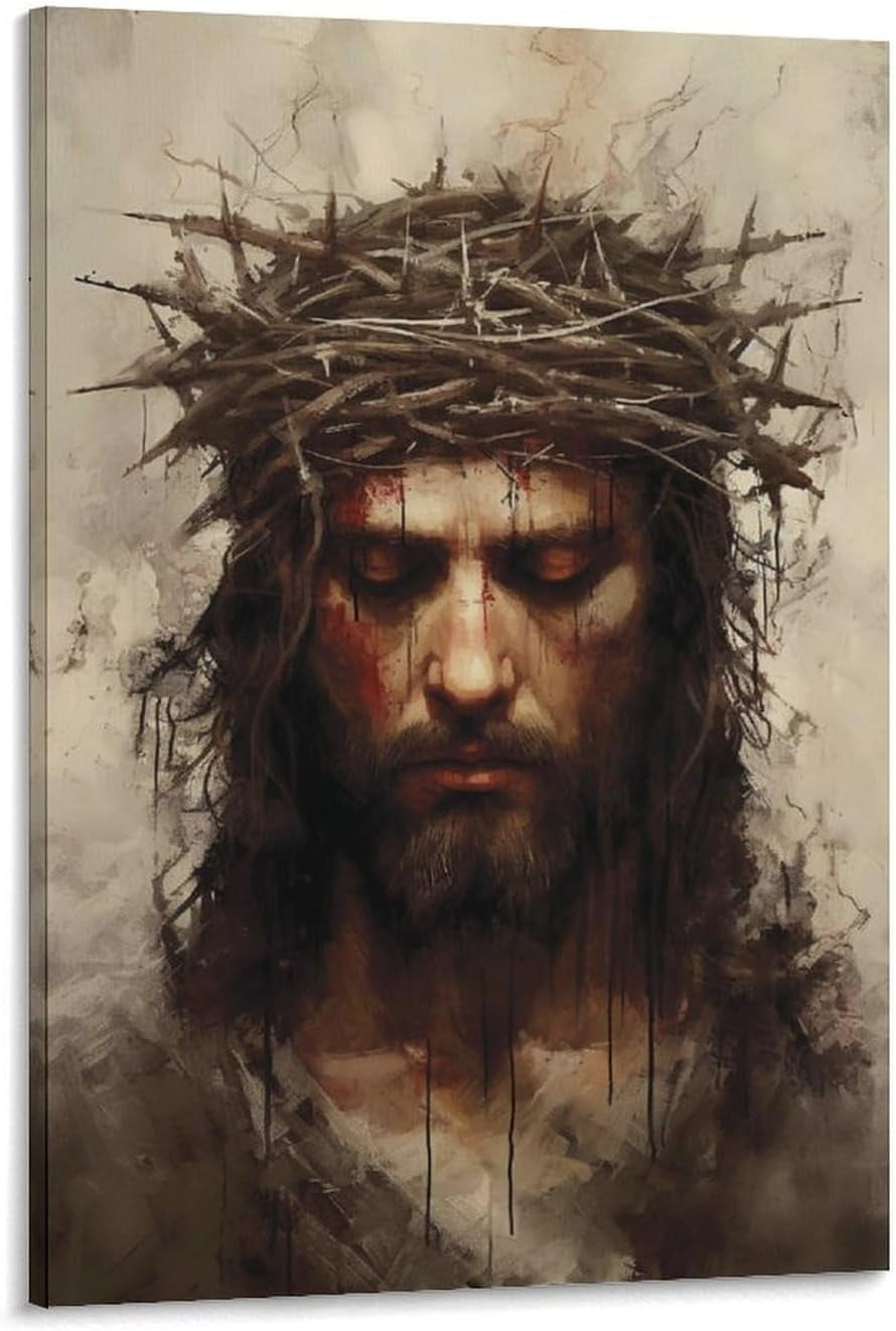 ADALE Jesus Poster Persecution Crown of Thorns Canvas Wall Art Christ ...