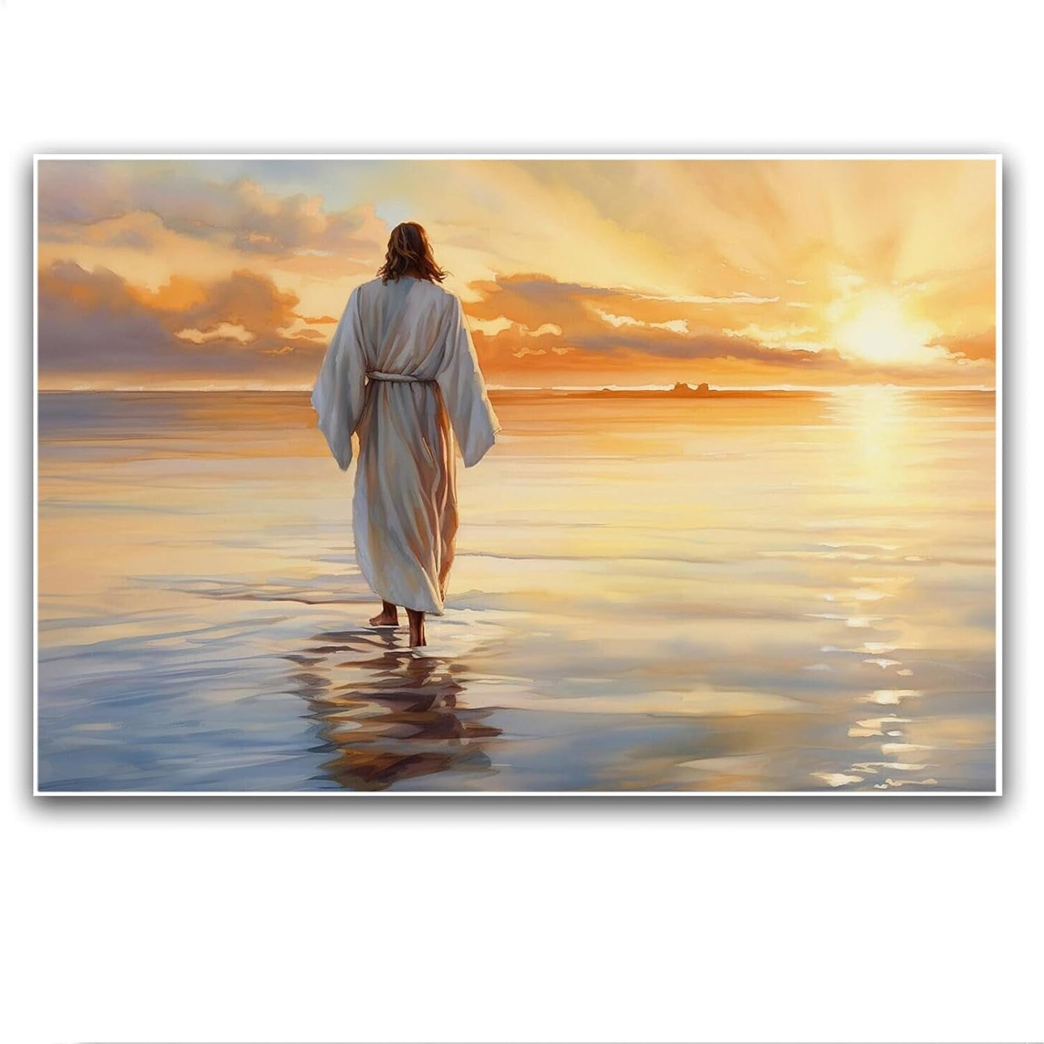 ADALE Jesus Walked on Water Modern Christian Wall Art Canvas Poster ...
