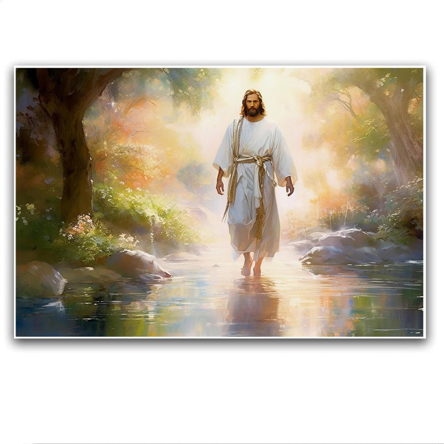 ADALE Jesus Walks on Water Print Jesus Painting Art Christian Wall Art ...