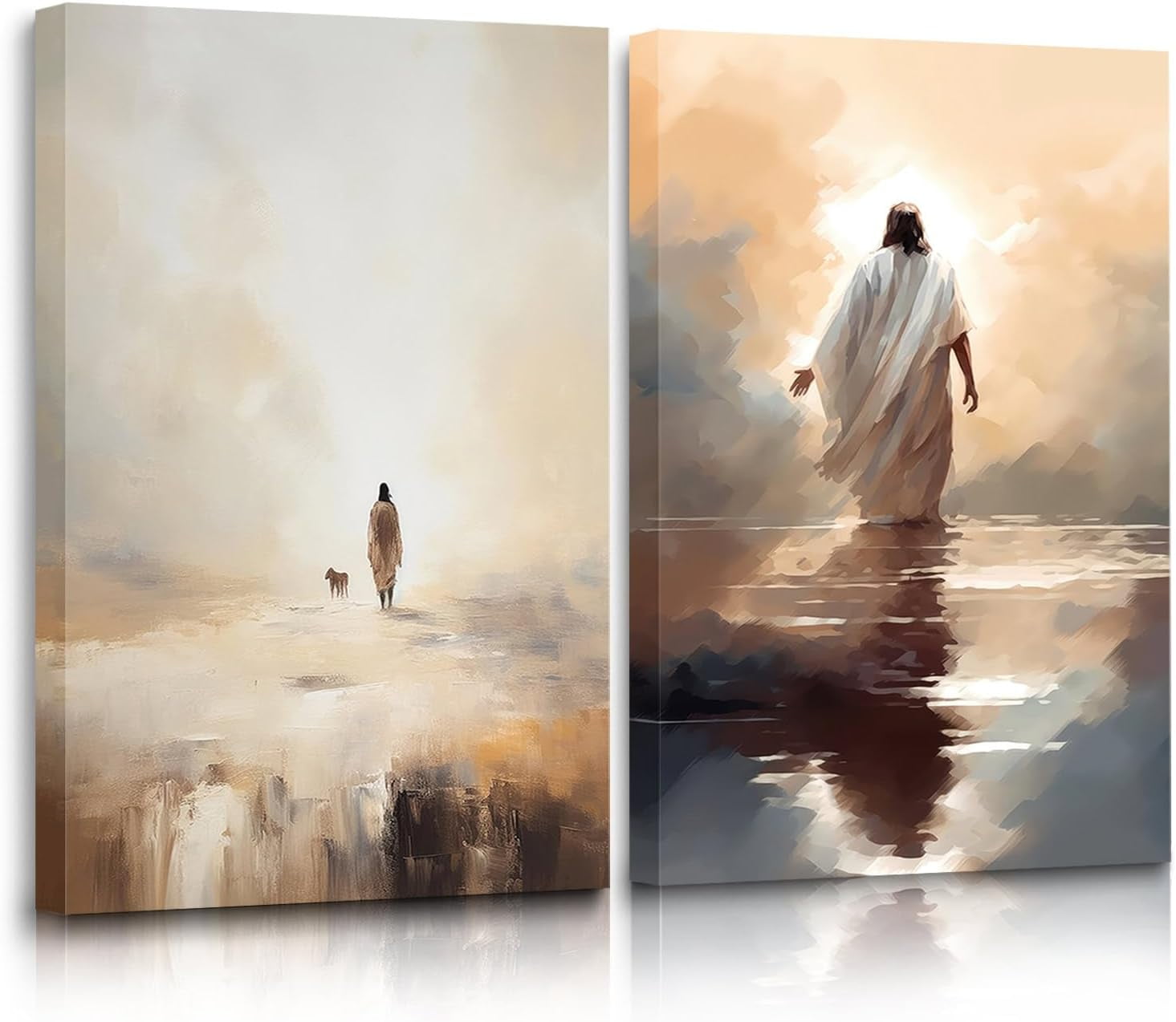 ADALE Jesus Wall Art Jesus And Lamb Canvas Wall Art Vintage Jesus ...