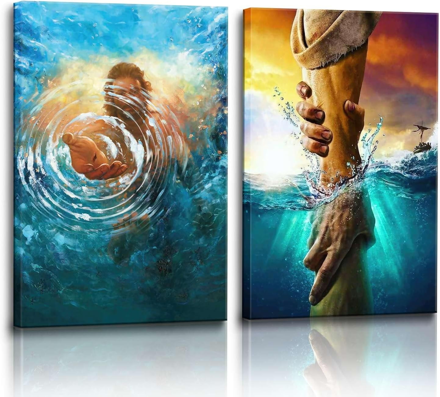 ADALE Jesus Wall Art Jesus And Lamb Canvas Wall Art Vintage Jesus ...