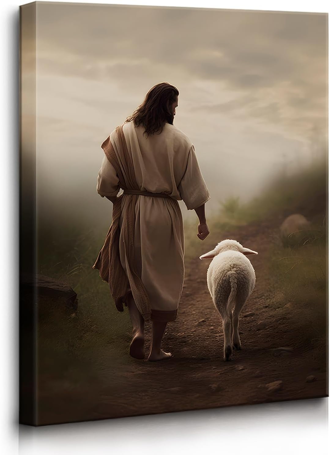 ADALE Jesus Wall Art Jesus And Lamb Canvas Wall Art Vintage Jesus ...