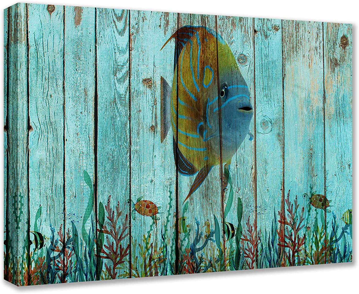 ADALE Jumping Blue Marlin Fish Paintings Coral Wall Art Swordfish ...